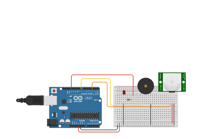 Circuit design Lab-10_PIR Sensor - Tinkercad