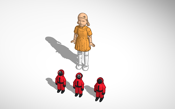 3D design Squid game doll,guards - Tinkercad