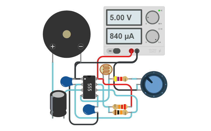 Circuit design Dark sensor - Tinkercad