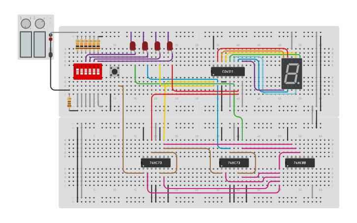 Circuit Design Mod 10 Decade Counter Tinkercad