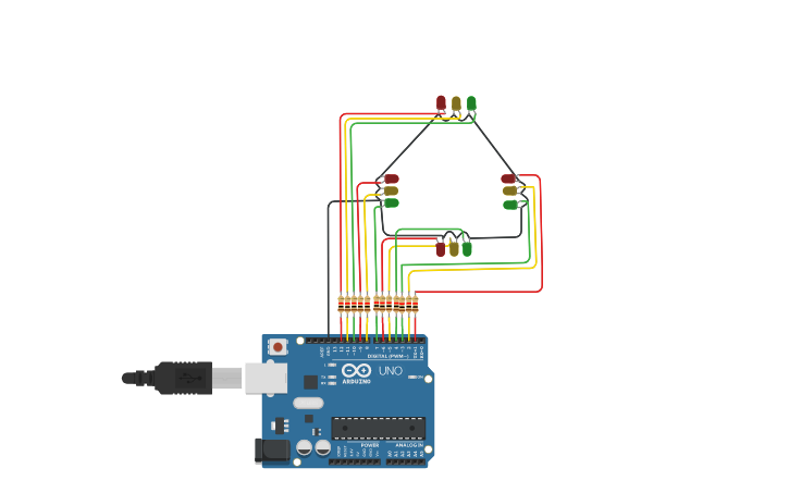 Circuit design Circuit Design Traffic Light (2B) | Tinkercad