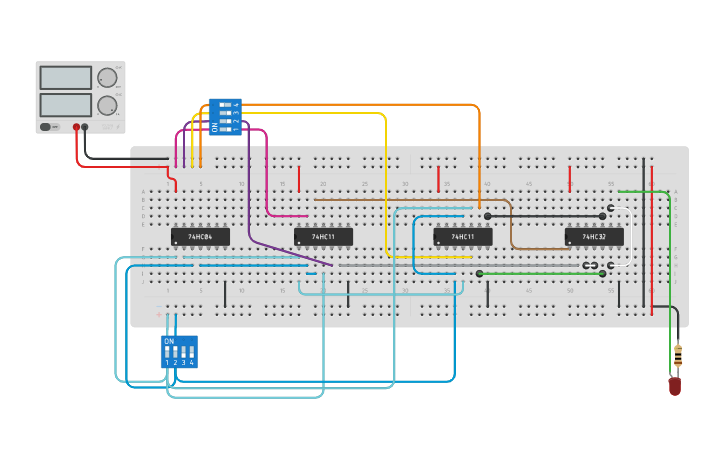 Circuit design Multiplexer(4 to 1) - Tinkercad