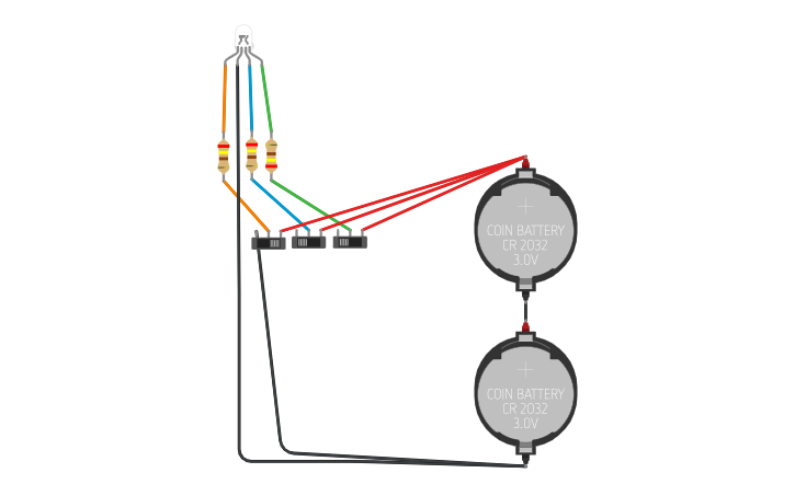 Circuit design Mod 13 - Blink a RGB LED - Tinkercad