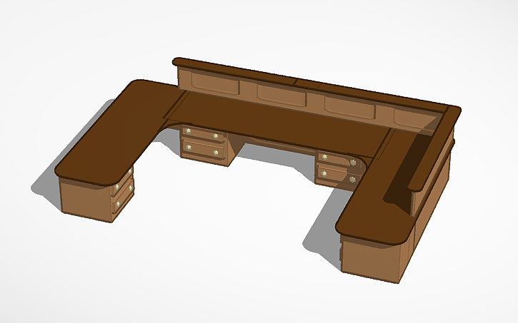 3D design Doors Large Office Desk - Tinkercad