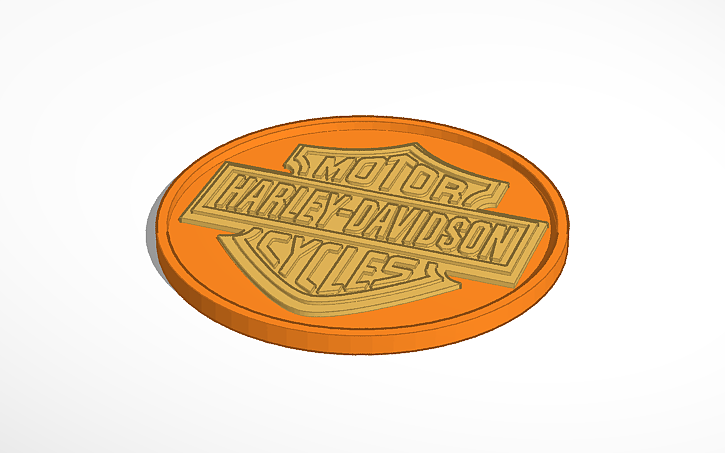 3D design Harley Davidson coaster - Tinkercad