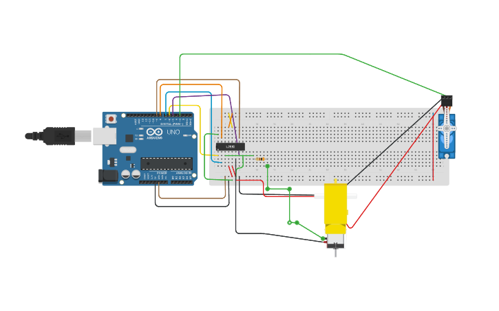 Circuit design Arduino auto | Tinkercad