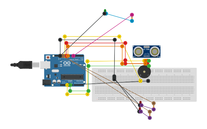 Circuit design Automatic Door bell - Tinkercad