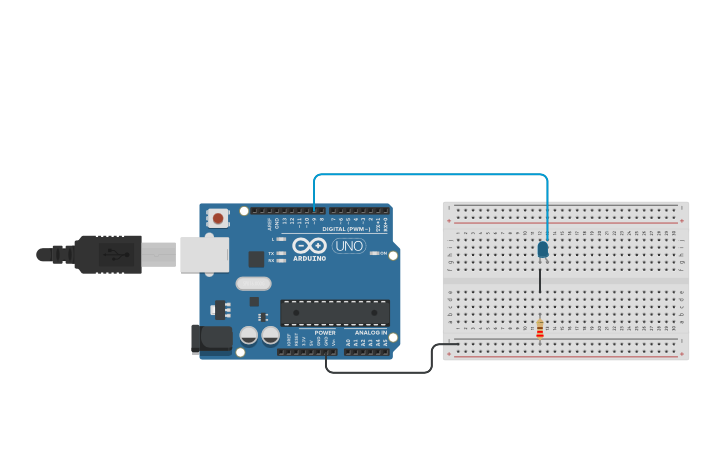 Circuit design #6 Arduino: fade di un led con ciclo for - Tinkercad