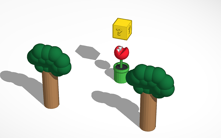 3D design ( Super Mario Baby Piranha Plant) Tried to add bricks, didn't ...