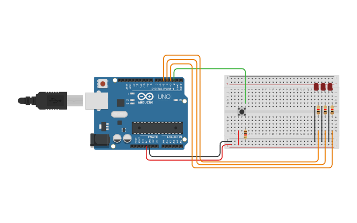 Circuit Design Binary Number Counter Tinkercad