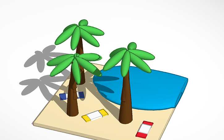 3D design beach - Tinkercad