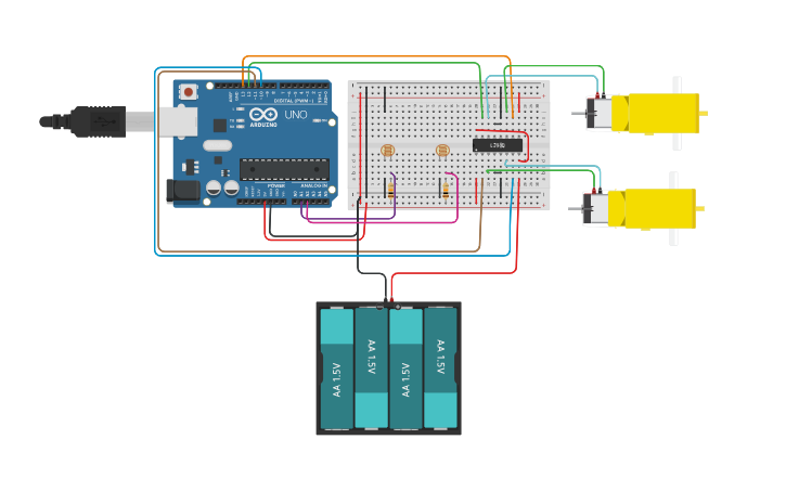 Circuit design ROBOT - Tinkercad
