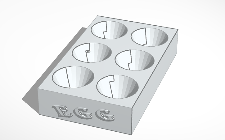 3D design egg tray - Tinkercad