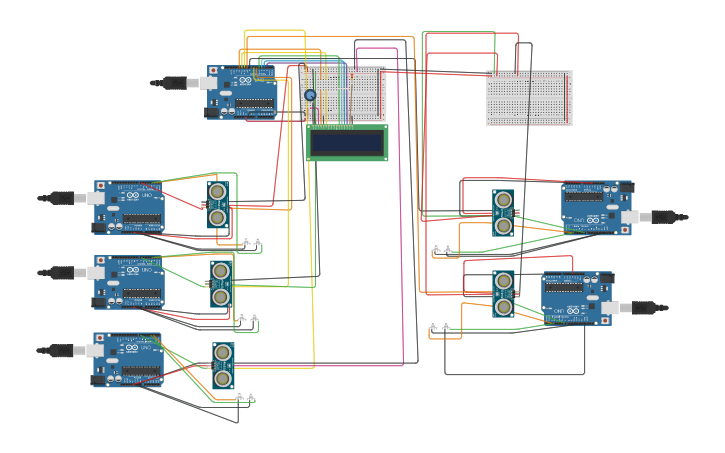 Circuit design Car parking ( IOT Project_19302A0042) | Tinkercad