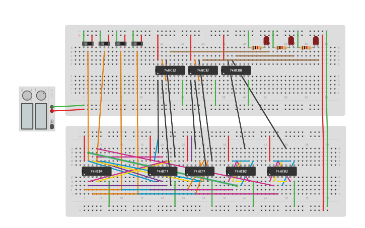 Circuit Design 2 Bit Magnitude Comparator Tinkercad