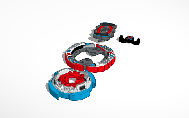 3D design Beyblade Burst Sparking Blade Double X Layer+Chassis R ...