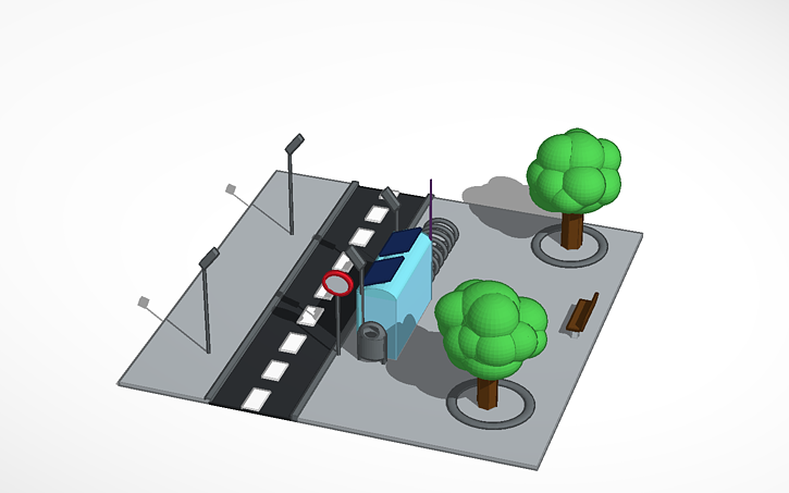 3D design BUS STOP - Tinkercad