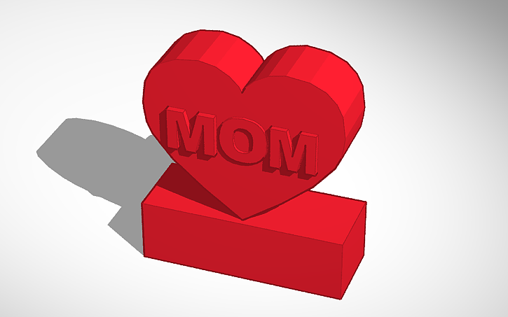 3D design Mothers Day Heart Stand - Tinkercad