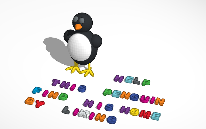 3D design Lost and disabled penguin - Tinkercad