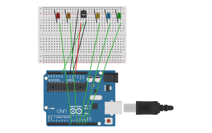 Circuit design temperature | Tinkercad