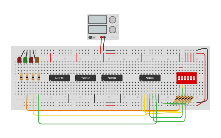 Circuit design Lab 4 Gray code converter - Tinkercad