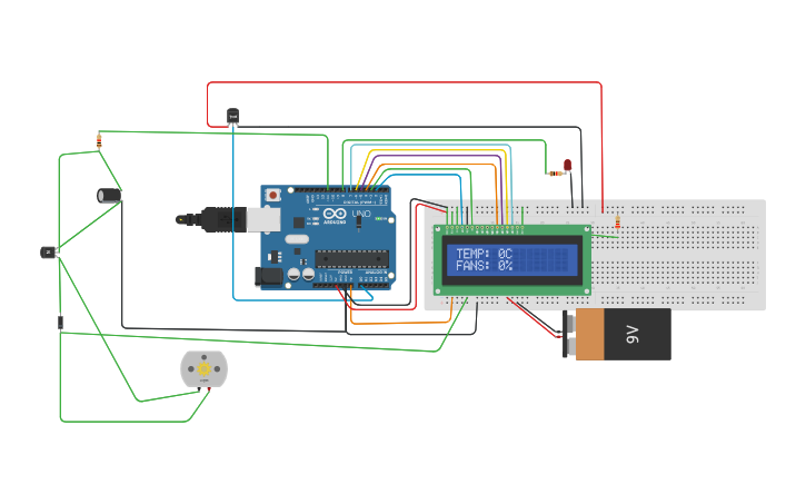 Circuit Design Temperature Control Tinkercad