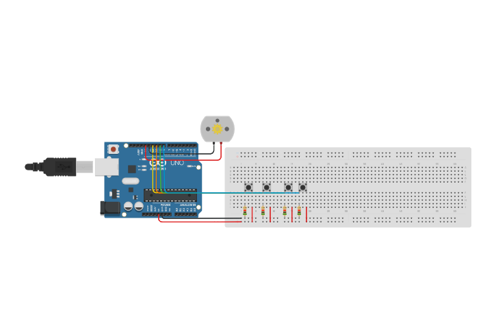 Circuit Design Motor Con Pulsadores Tinkercad