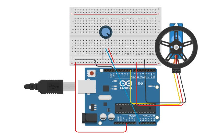 Circuit design Motores eléctricos y su uso con Arduino - Tinkercad