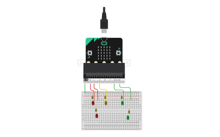 Circuit design Semáforo Micro:bit | Tinkercad
