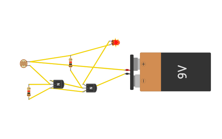 Circuit design Automatic street lights - Tinkercad