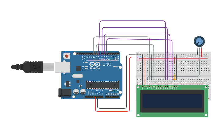 Circuit design ARDUINO LCD - Tinkercad
