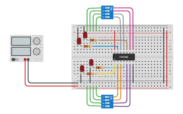 Circuit design NOR GATE | Tinkercad