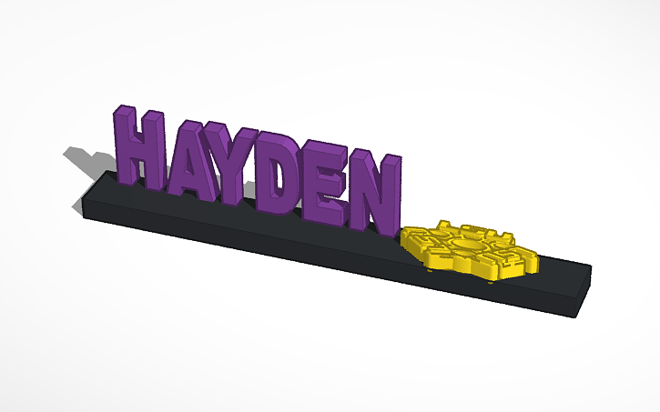 3D design name plate - Tinkercad