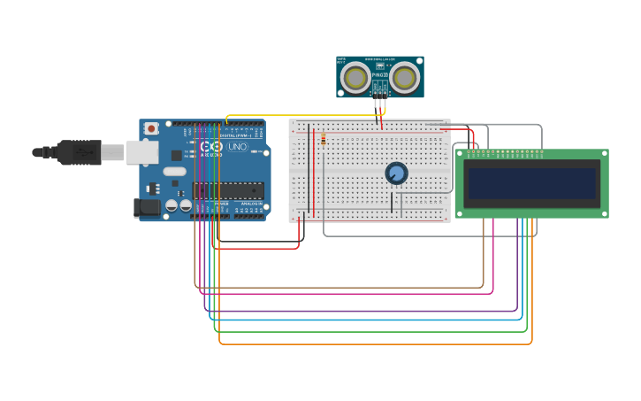 Circuit design SENSOR JARAK - Tinkercad Circuit design SENSOR JARAK - Tinkercad