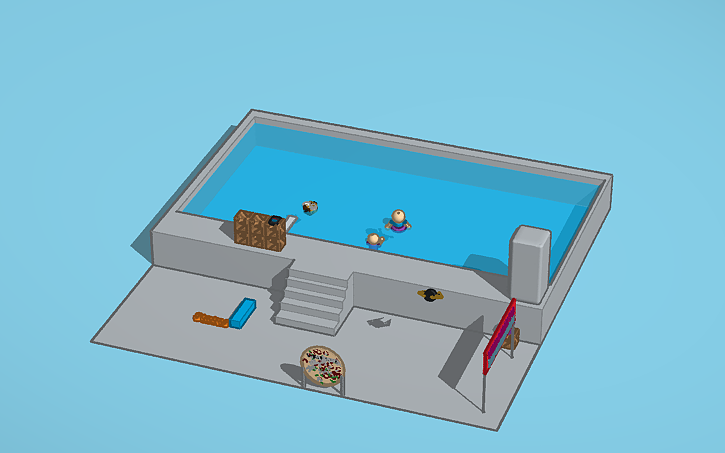 3D design Chat Room : new pool party - Tinkercad