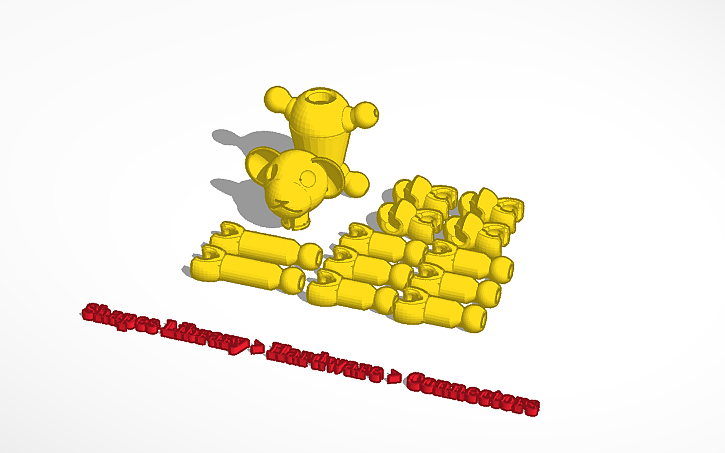 3D design Monkey with ball connectors - Tinkercad