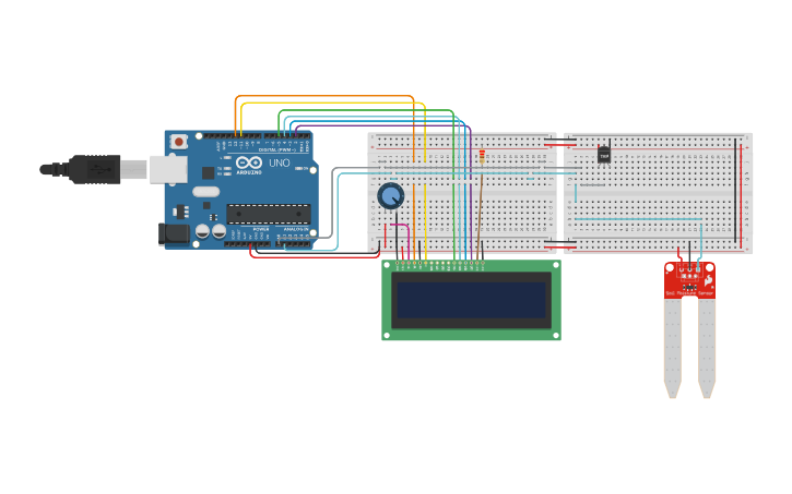 Circuit design Sensores - Tinkercad