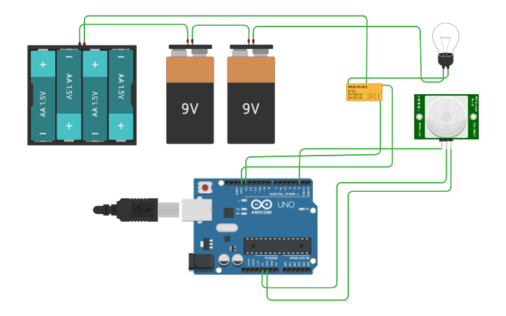 Circuit design Emergency Light - Tinkercad
