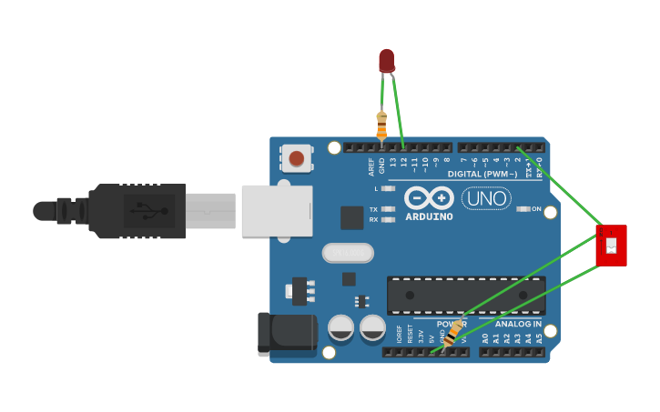 Circuit design Input - Spínač DIP DPST - Tinkercad