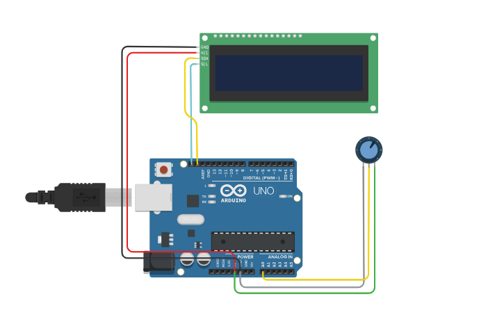 Circuit design Read and Map POT Value - Tinkercad