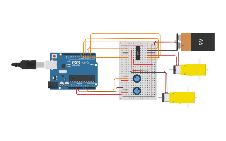 Circuit design Motor Drive - Tinkercad