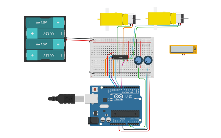 Circuit design DC MOTOR CONTROL - Tinkercad