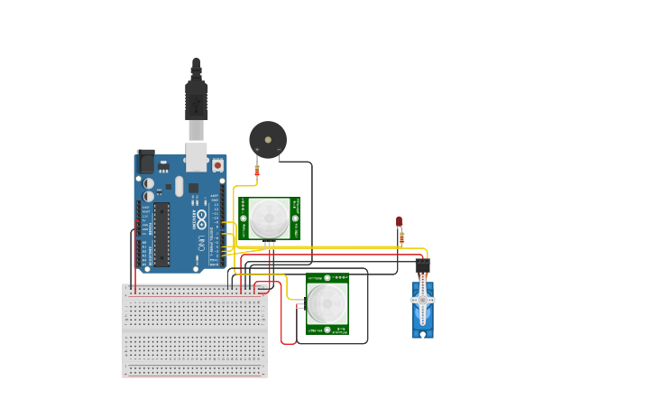 Circuit design Motion Detection Buzzer+LED reminder+smart water tap ...