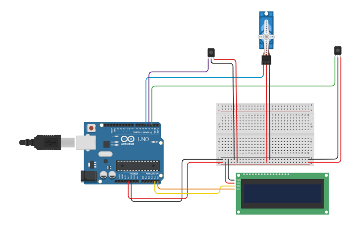 Circuit design Car Parking System - Tinkercad
