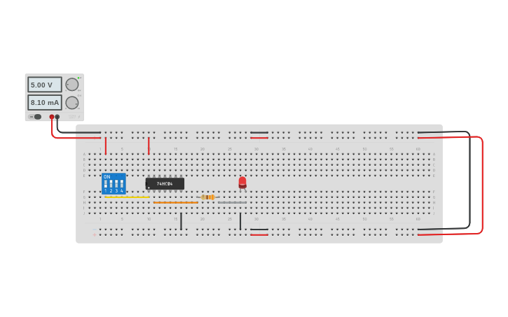 Circuit Design Compuertas Lógicas Circuito 2 Not Tinkercad