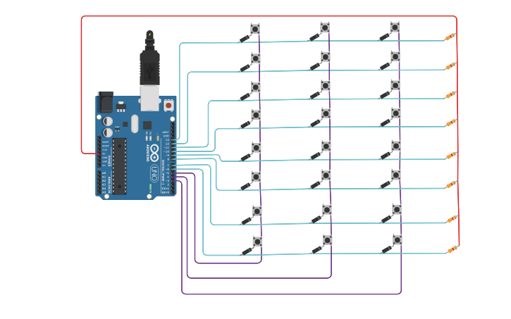 Circuit design Electone HS-6 pedal scanner - Tinkercad