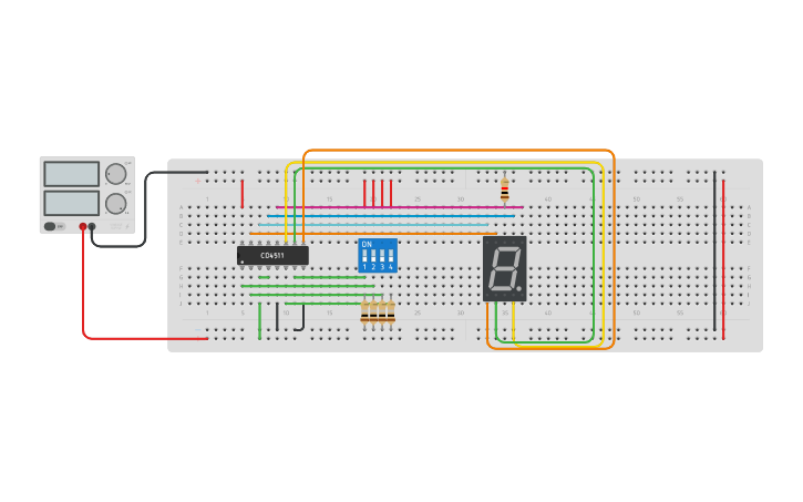 Circuit Design Convertidor De Código Binario A Decimal Tinkercad 