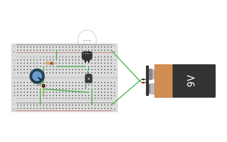 Circuit design Circuito con NPN y potenciometro - Tinkercad Circuit design Circuito con NPN y potenciometro - Tinkercad