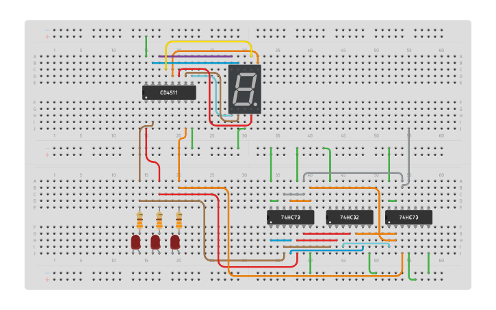Circuit Design Sync Down Counter Mod 7 Tinkercad