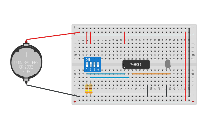 Circuit design Compuerta XOR | Tinkercad